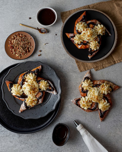 Delicious Buttery Dough topped with Chocolate, Sweet Cream Cheese, and ...